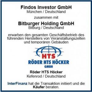 Findos Investor übernimmt zusammen mit Bitburger Holding Röder HTS ...